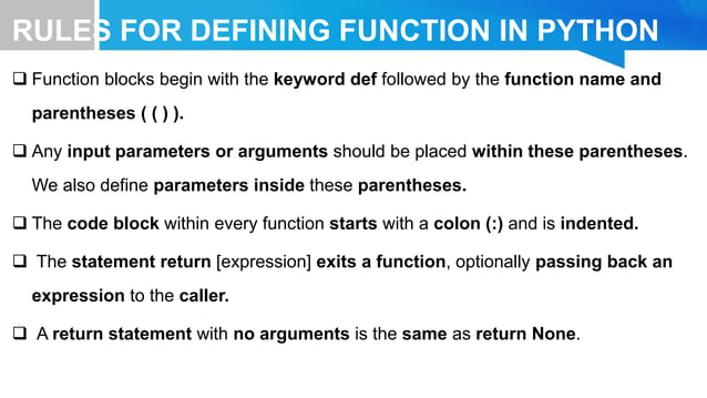 Functions in python slide share | PPTX