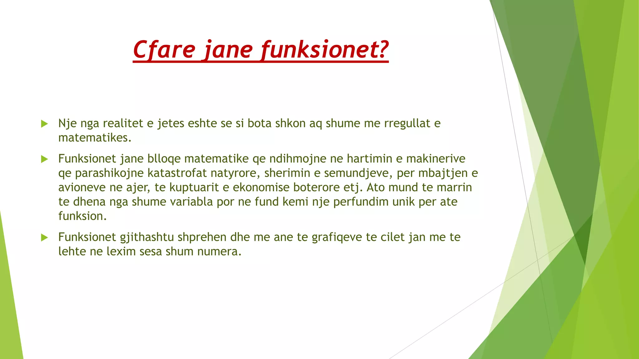 Funksionet ne jeten e perditshme | PPTX