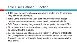Functions in sap hana | PPTX | Databases | Computer Software and Applications