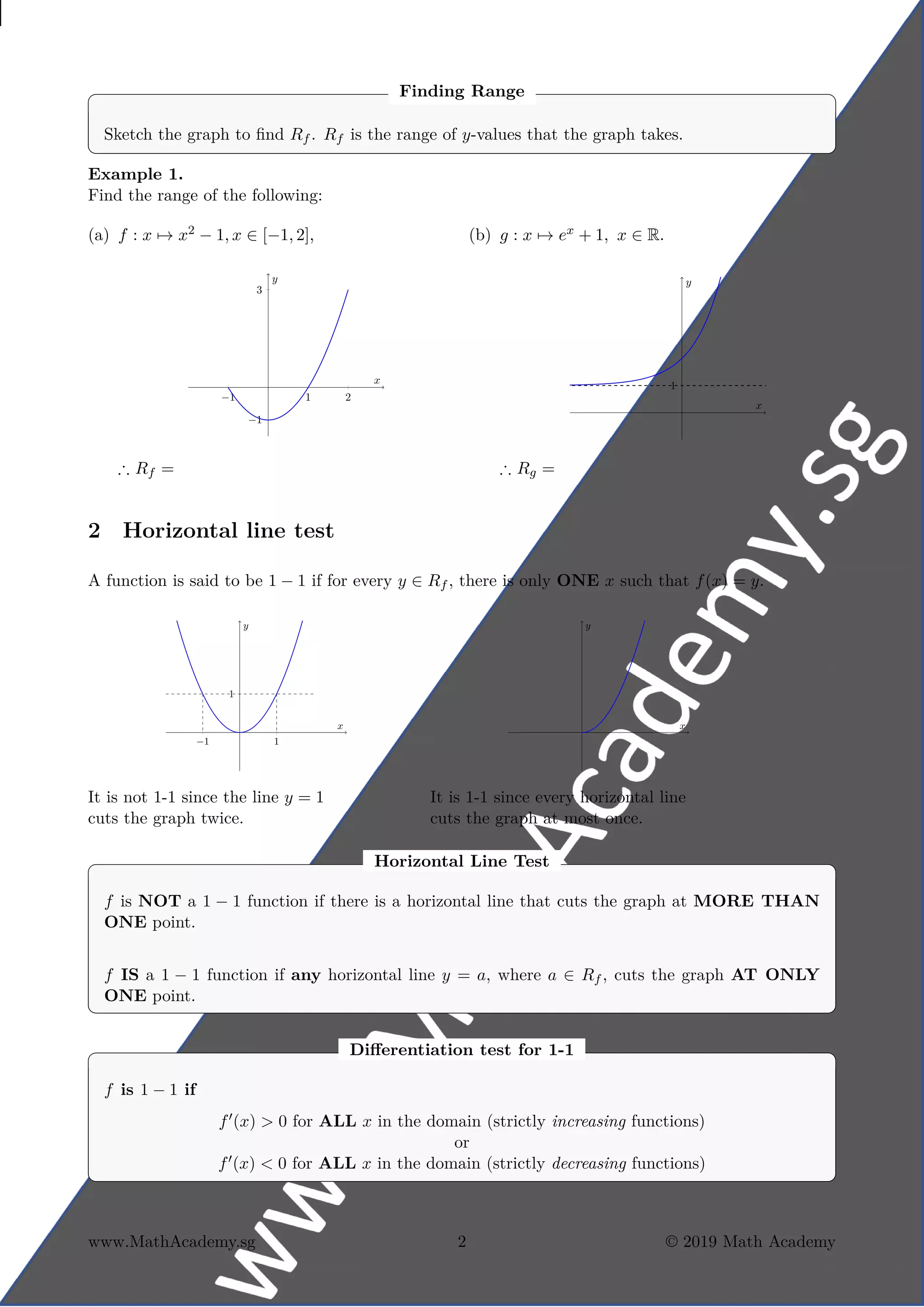 Functions JC H2 Maths | PDF
