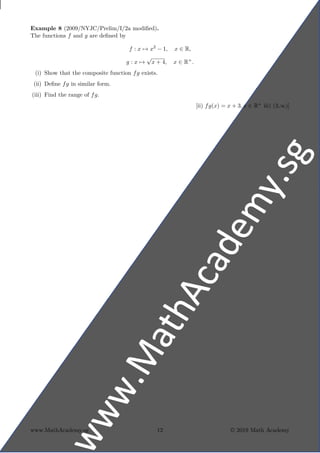 Functions JC H2 Maths | PDF
