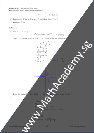 Functions JC H2 Maths | PDF