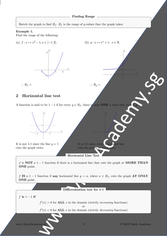 Functions JC H2 Maths | PDF | Physics | Science