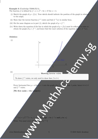 Functions JC H2 Maths | PDF