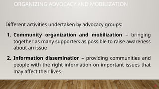 Functions of applied social sciences - organizing, advocacy and ...