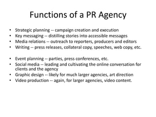 Functions of a pr agency | PPTX