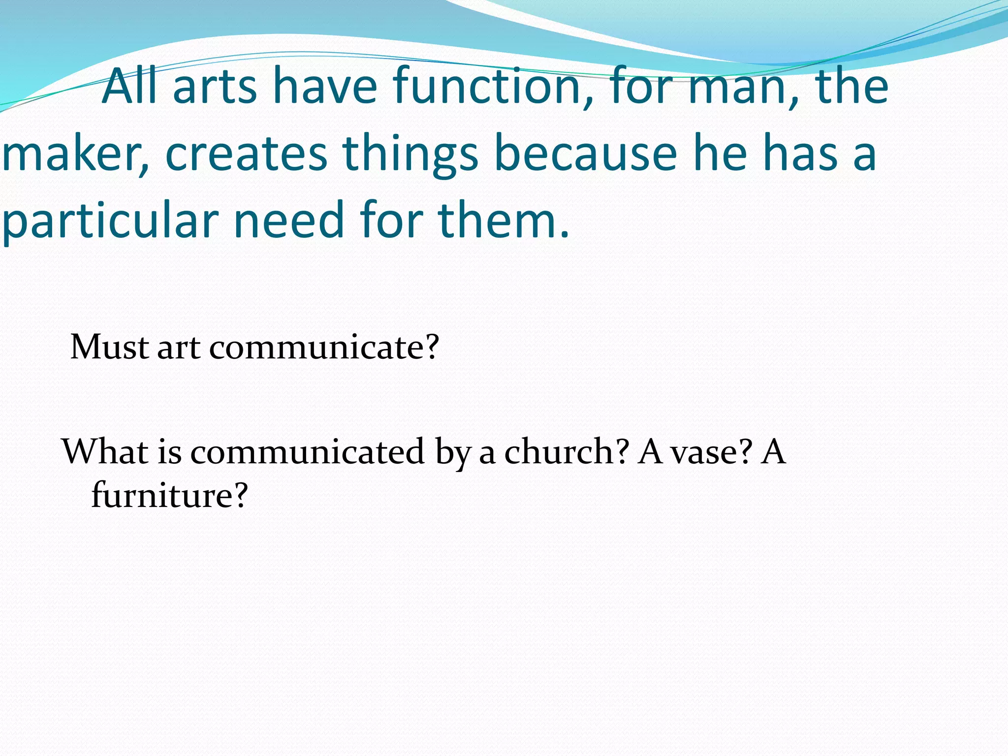 Functions of art | PPTX