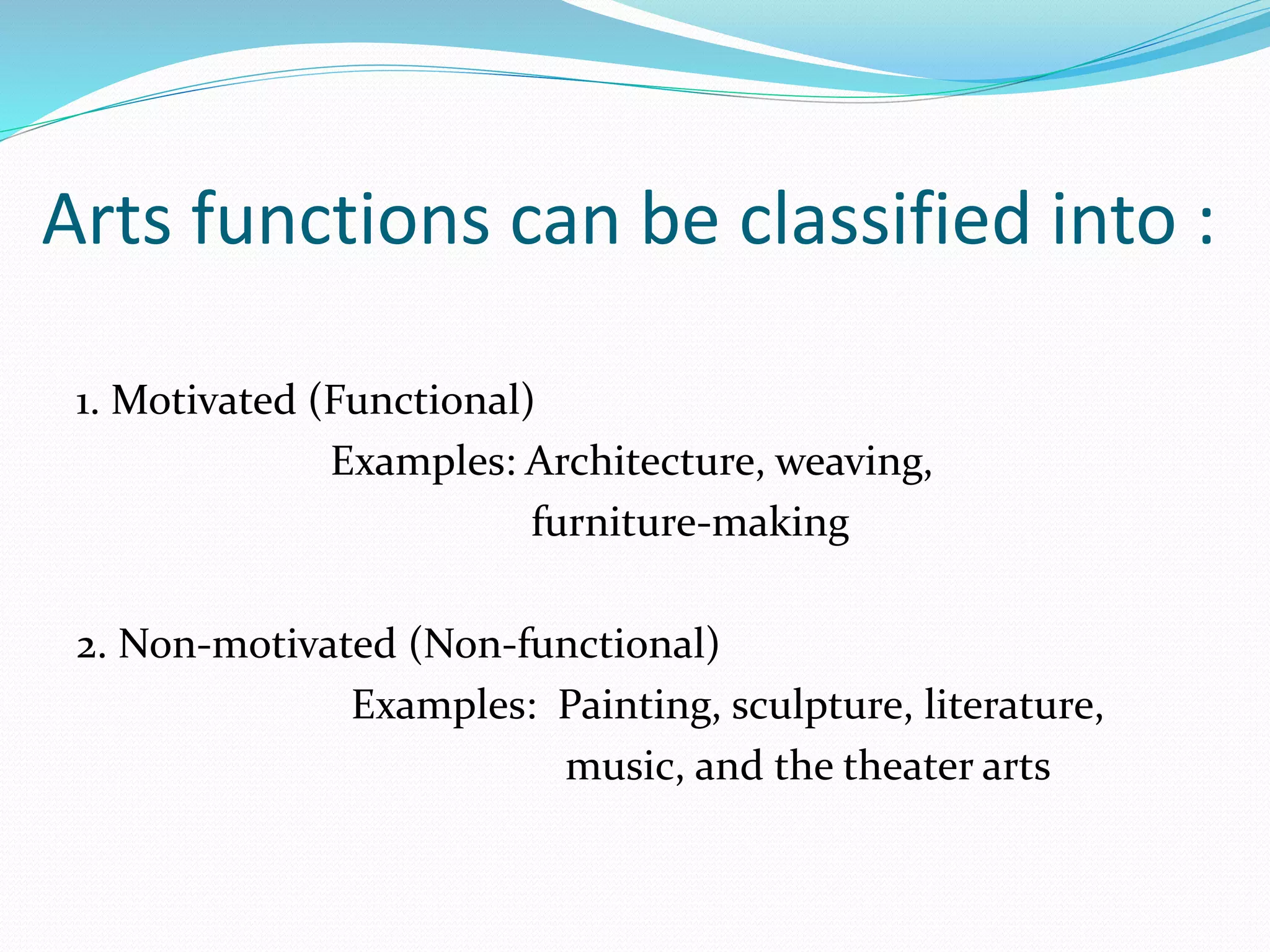 Functions of art | PPTX