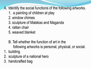 Functions of art | PPTX