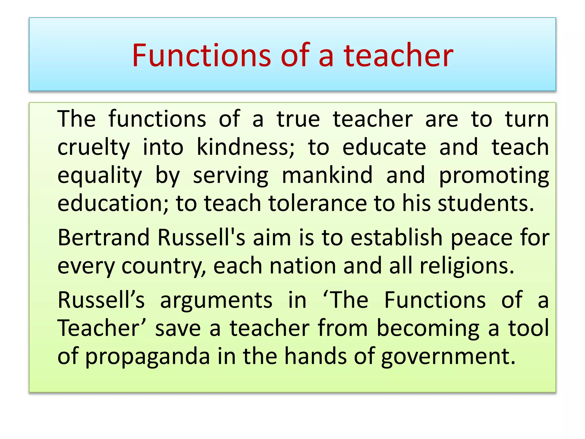 Functions of a teacher | PPTX