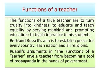 Functions of a teacher | PPTX