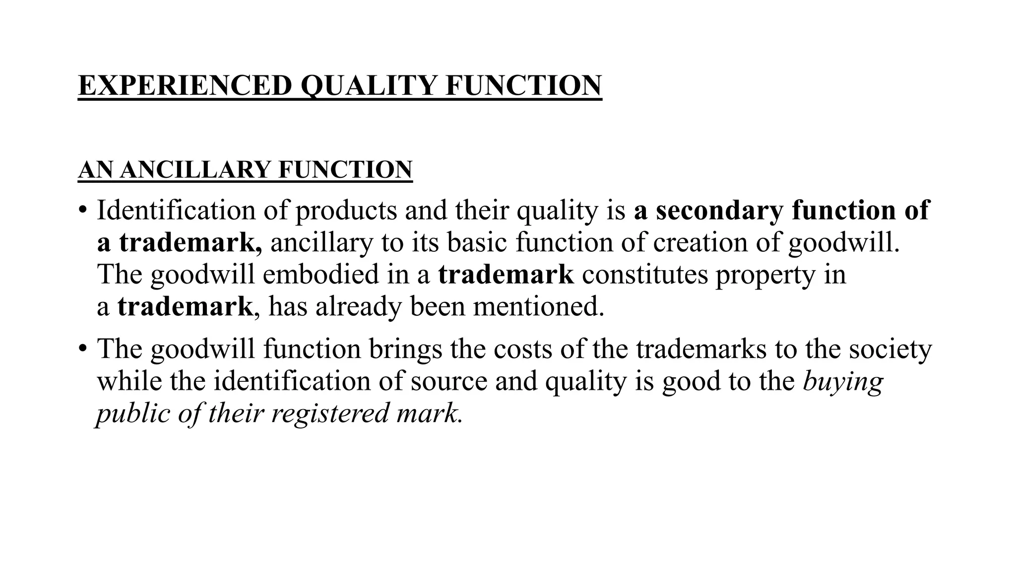 Functions of a trademark | PPTX
