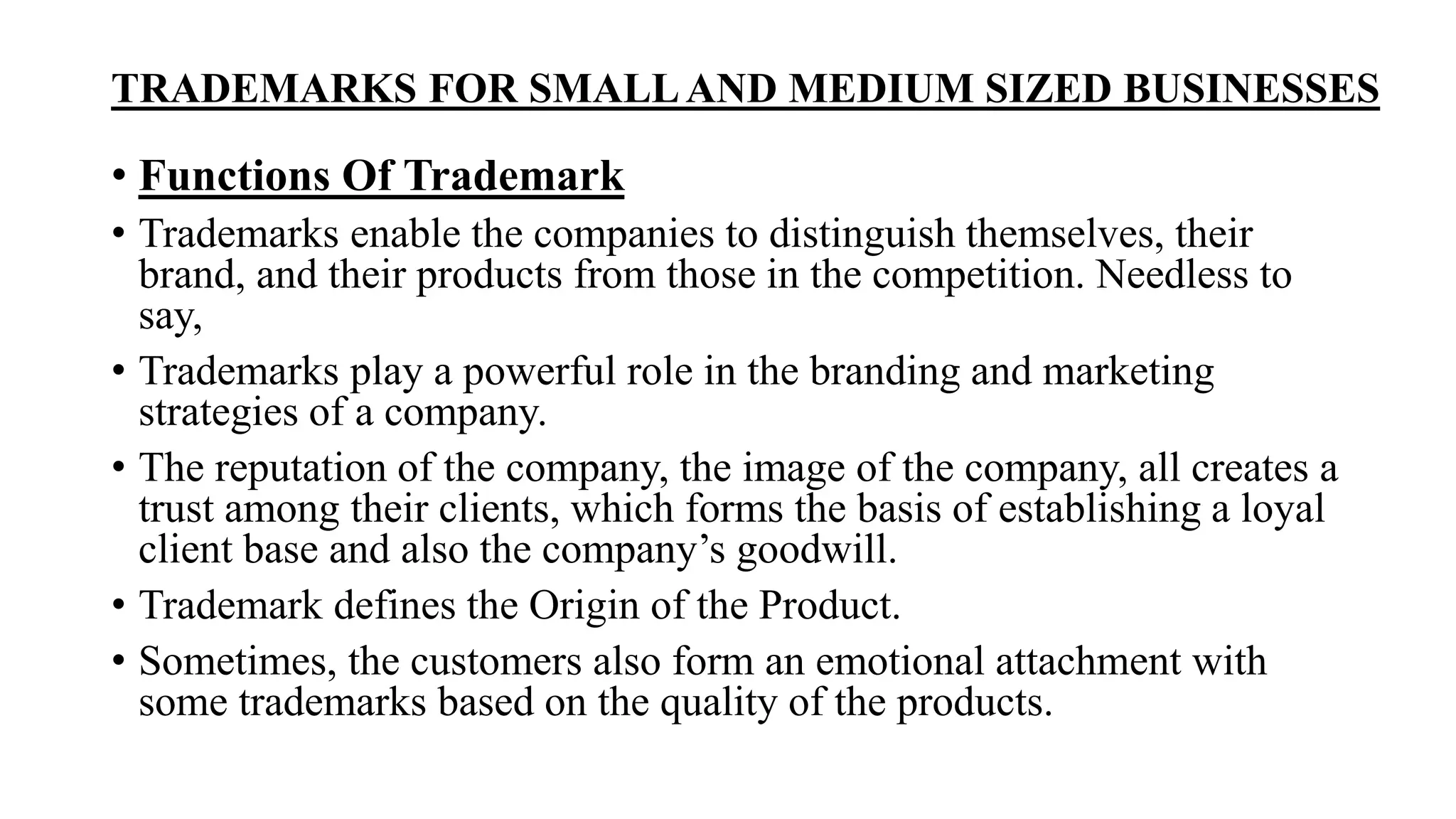 Functions of a trademark | PPTX