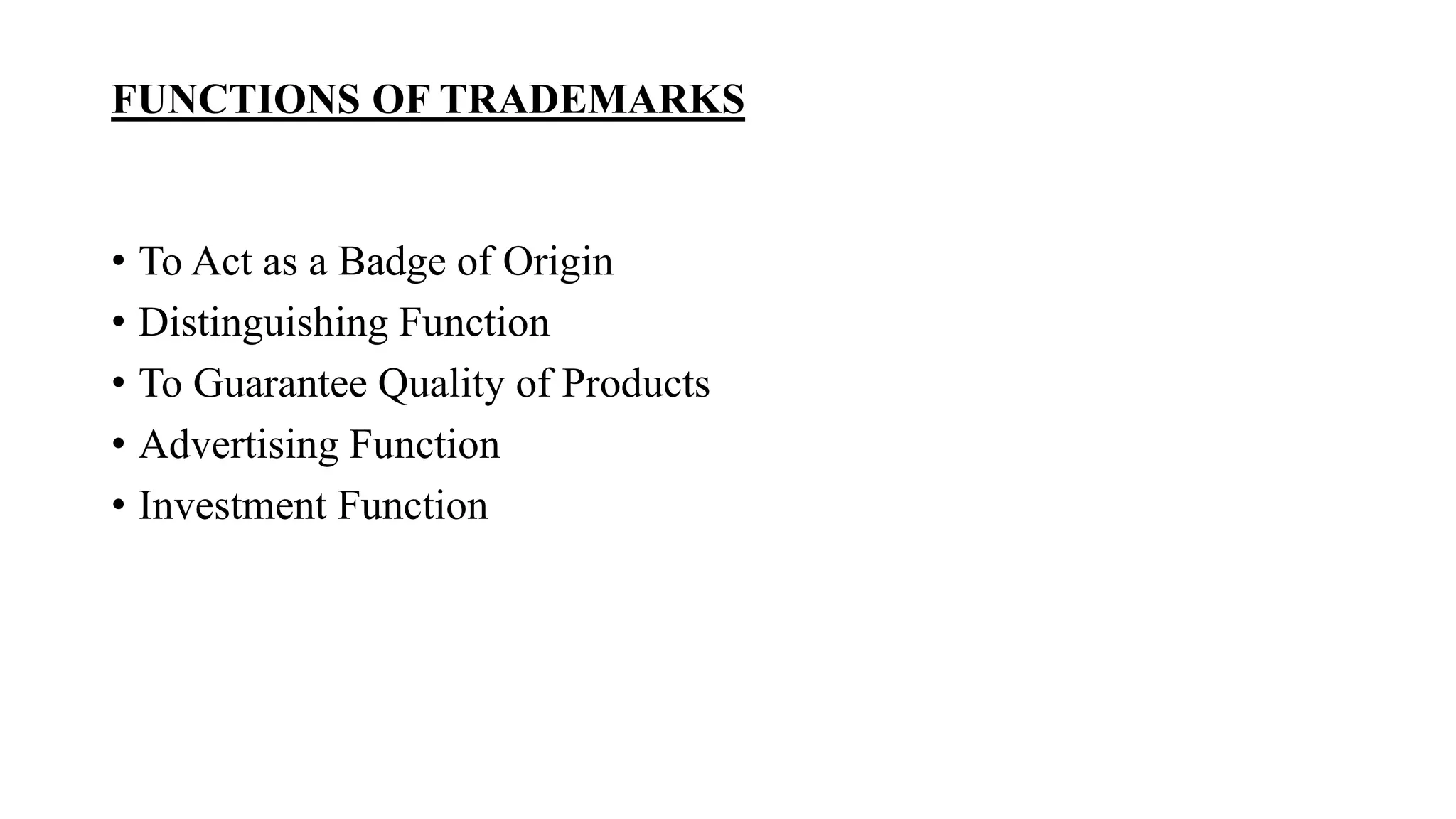 Functions of a trademark | PPTX