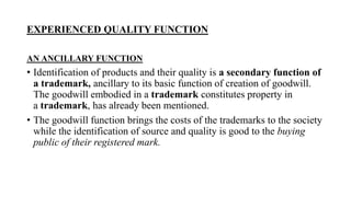Functions of a trademark | PPTX