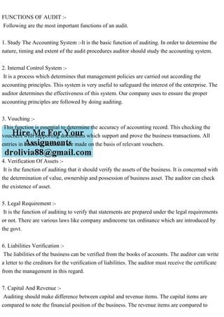 FUNCTIONS OF AUDIT - Following are the most important functions o.pdf