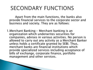 Functions of banks | PPTX