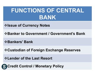Functions of Central Bank | PPTX