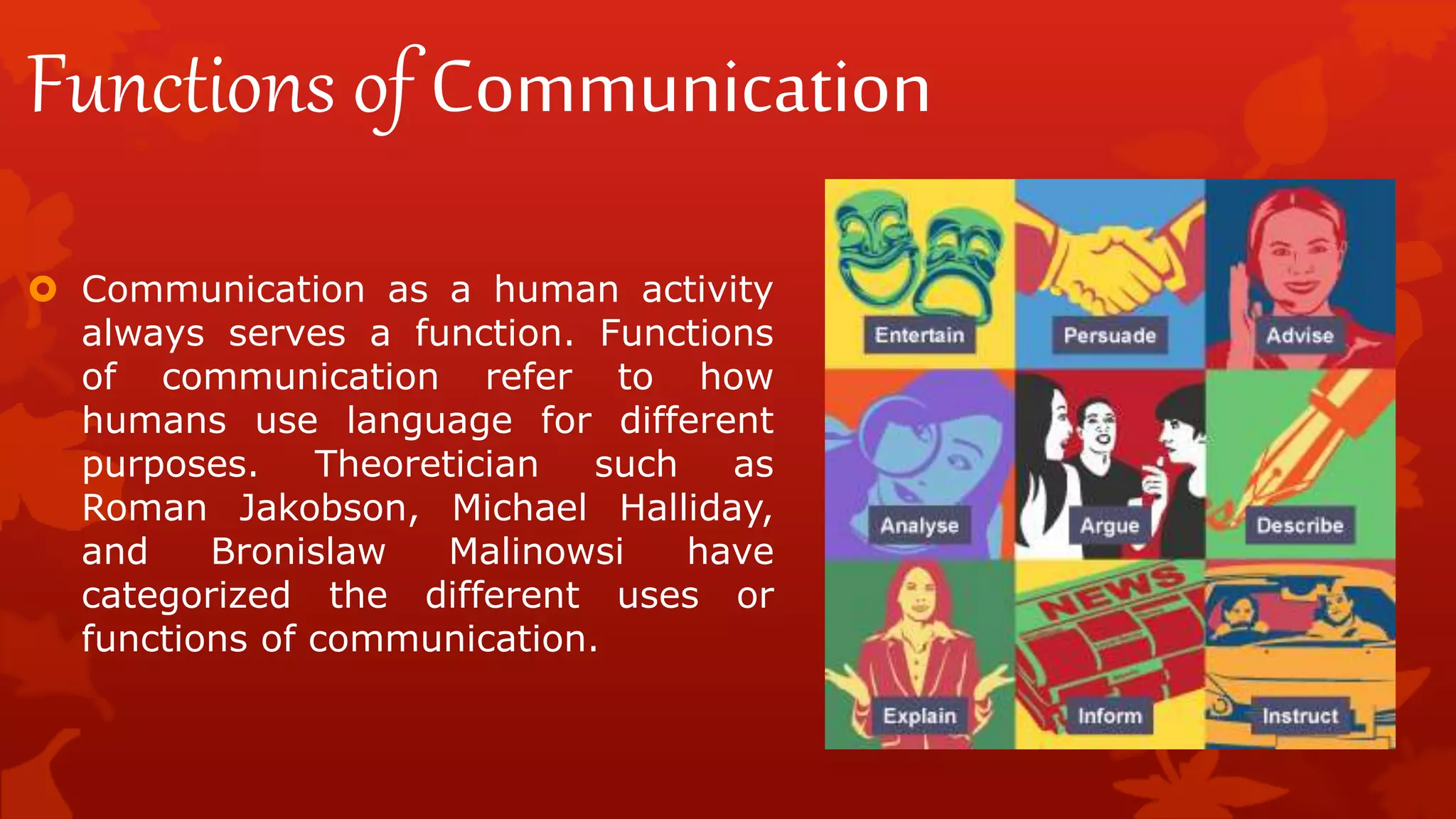 Functions of communication | PPTX