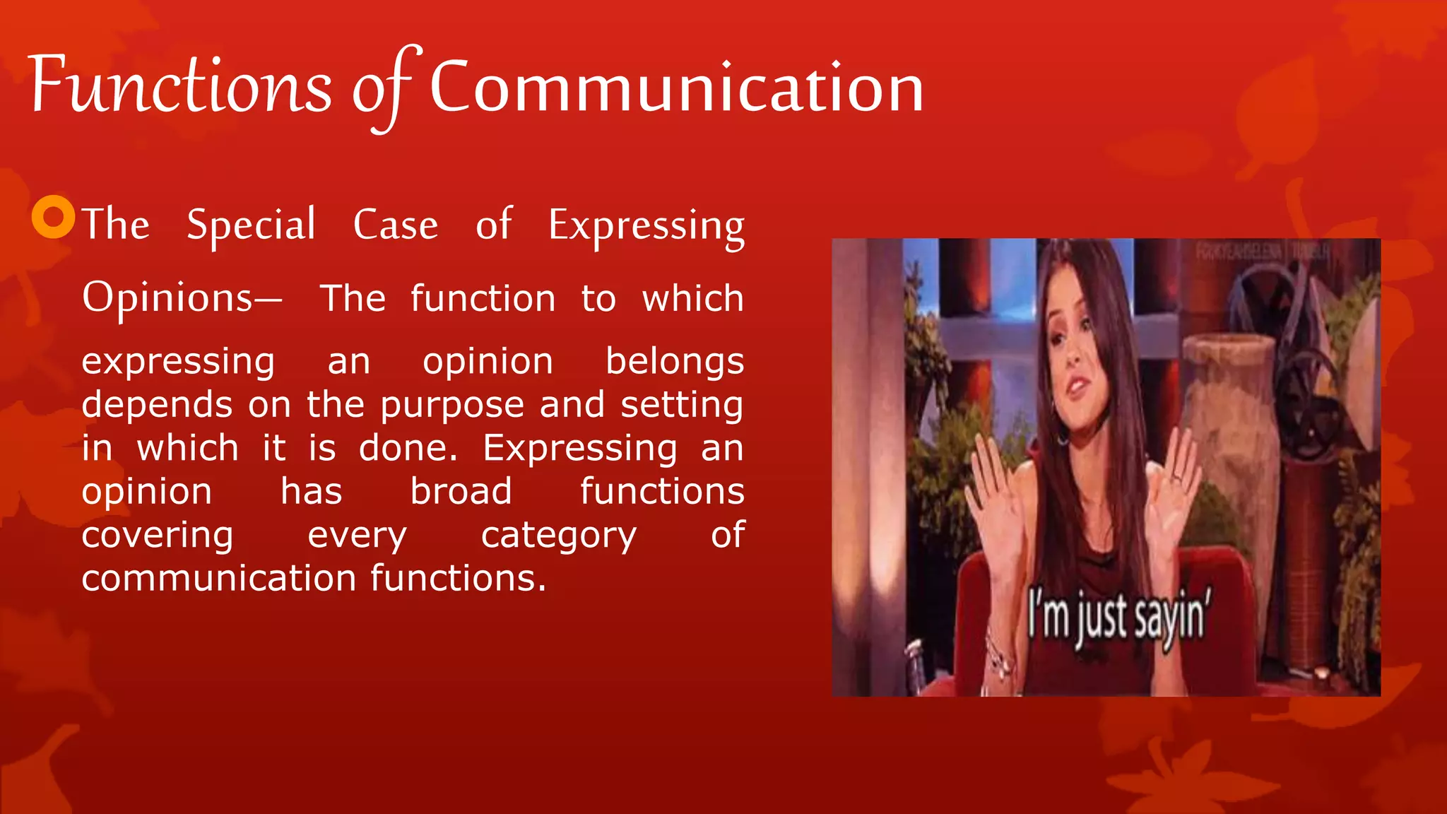 Functions of communication | PPTX