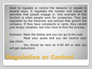 Functions of communication | PPTX