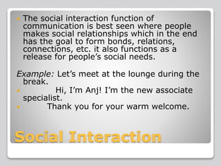 Functions of communication | PPTX