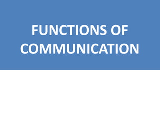 FUNCTIONS OF COMMUNICATION.pptx | Computer Networking | Computing