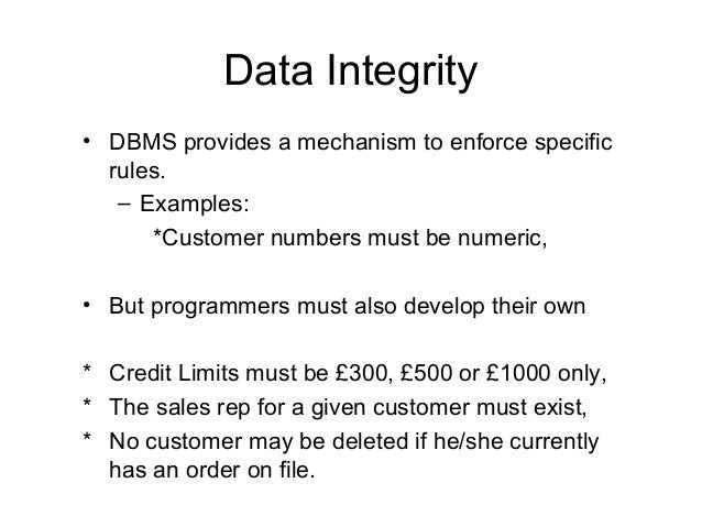 Functions Of Database Management Systems