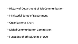 Functions of DOT_V1.pptx Department of Telecommunication | PPTX