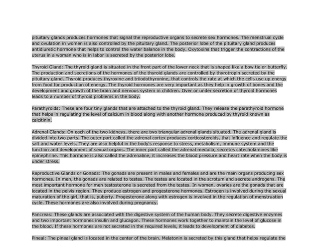 Functions of endocrine system | DOCX