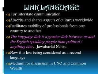 FUNCTIONS OF ENGLISH AS A LANGUAGE | PPTX