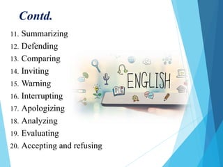 Functions of English Language | PPTX