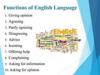 Functions of English Language | PPT