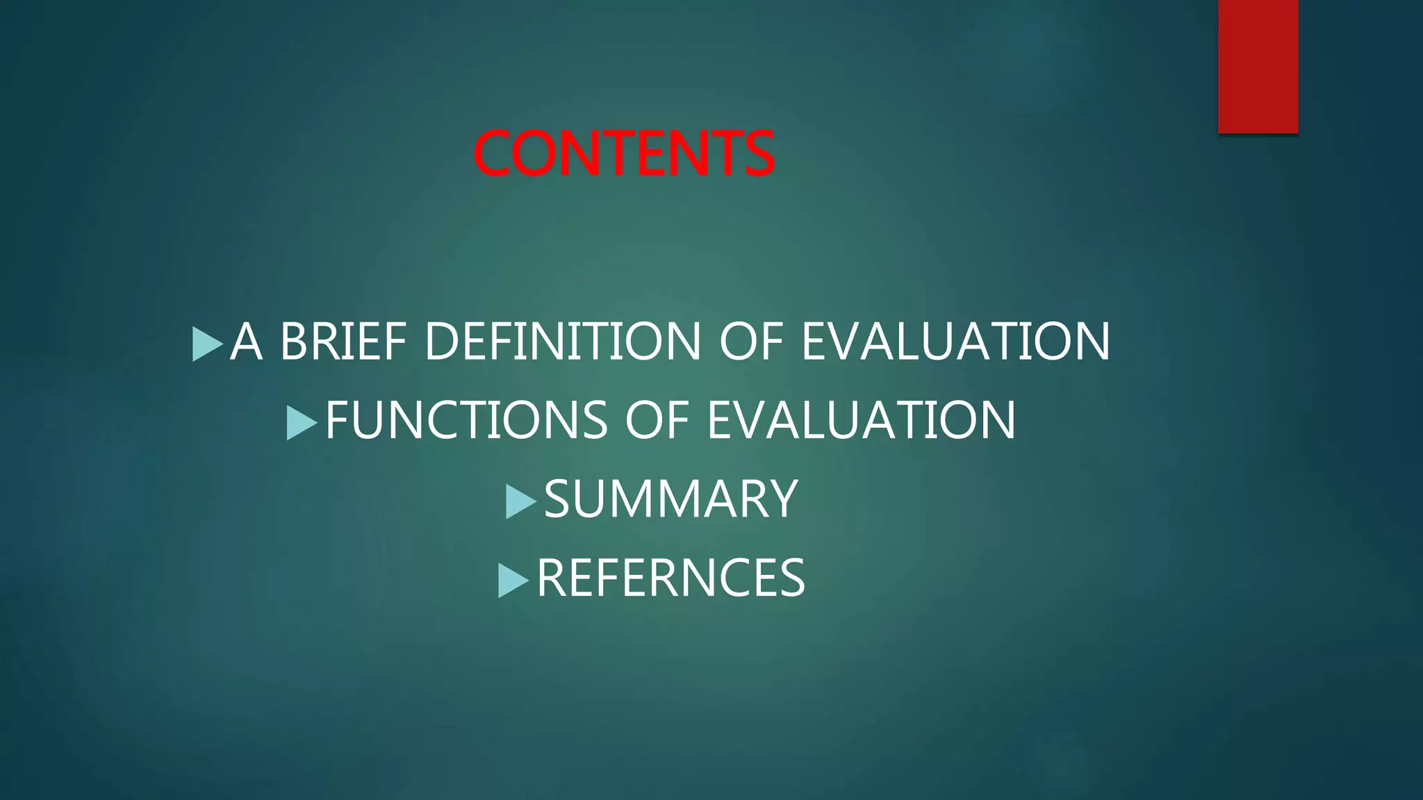 Functions of evaluation | PPTX