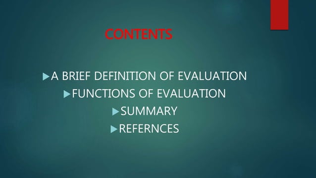 Functions of evaluation | PPTX