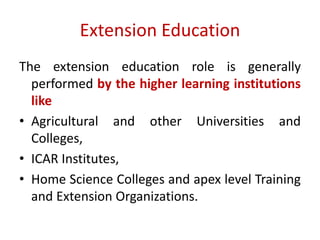 Functions of extension education new.pptx | Agriculture | Industries