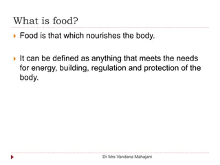 Functions of food and definitions | PPTX