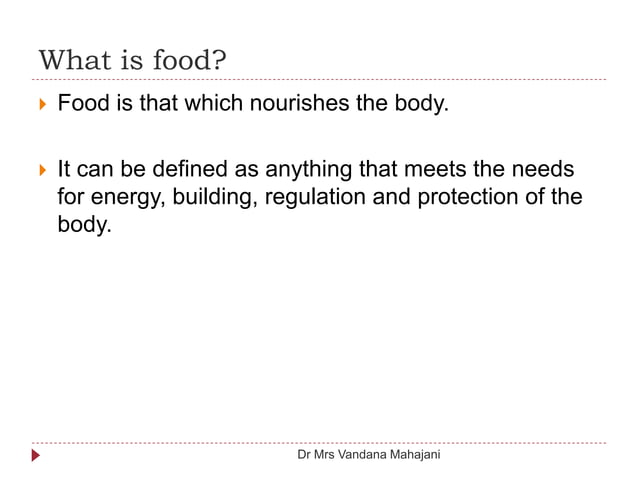 Functions of food and definitions | PPTX