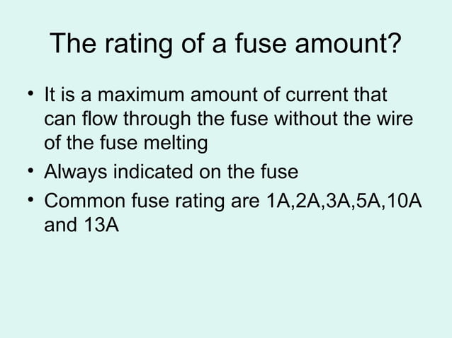 Functions of fuse and earth wire | PPT
