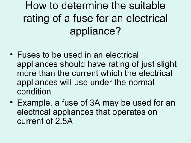 Functions of fuse and earth wire | PPT