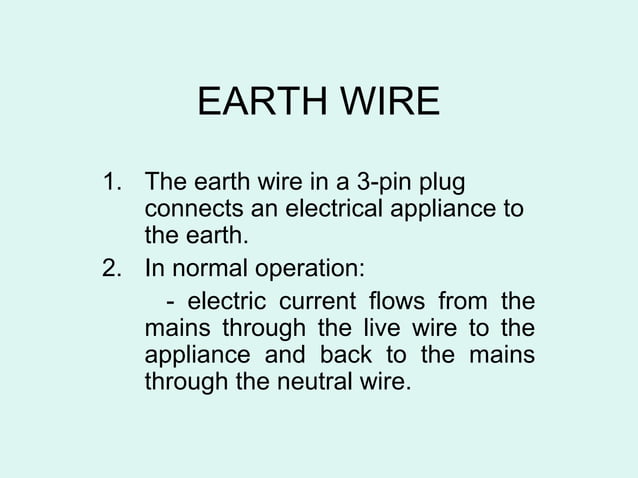 Functions of fuse and earth wire | PPT