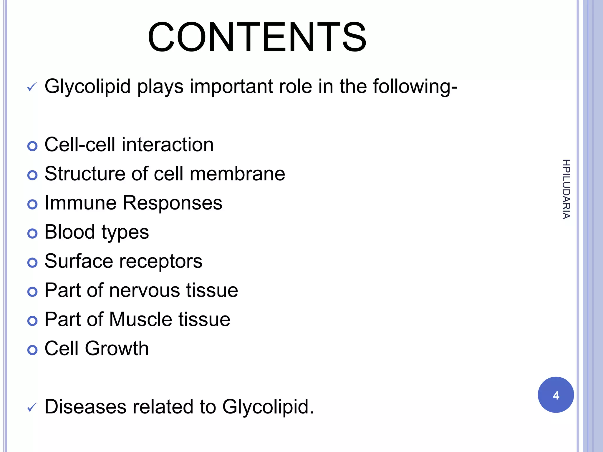Functions of glycolipid | PPTX