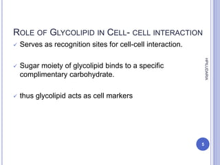 Functions of glycolipid | PPTX