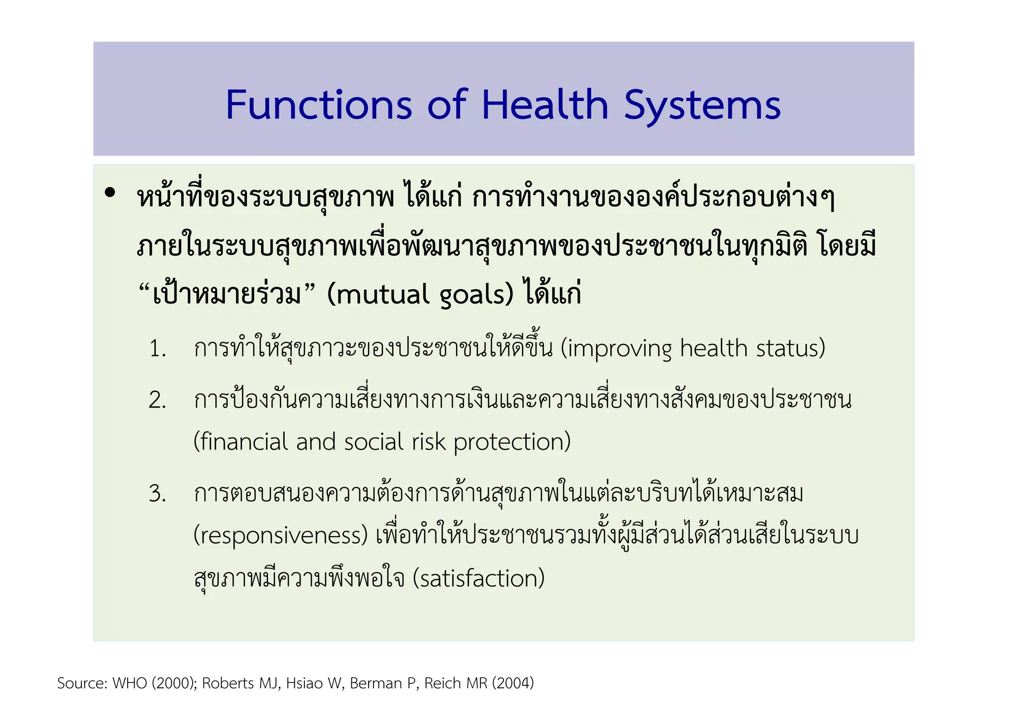 Functions of Health Systems | PPT