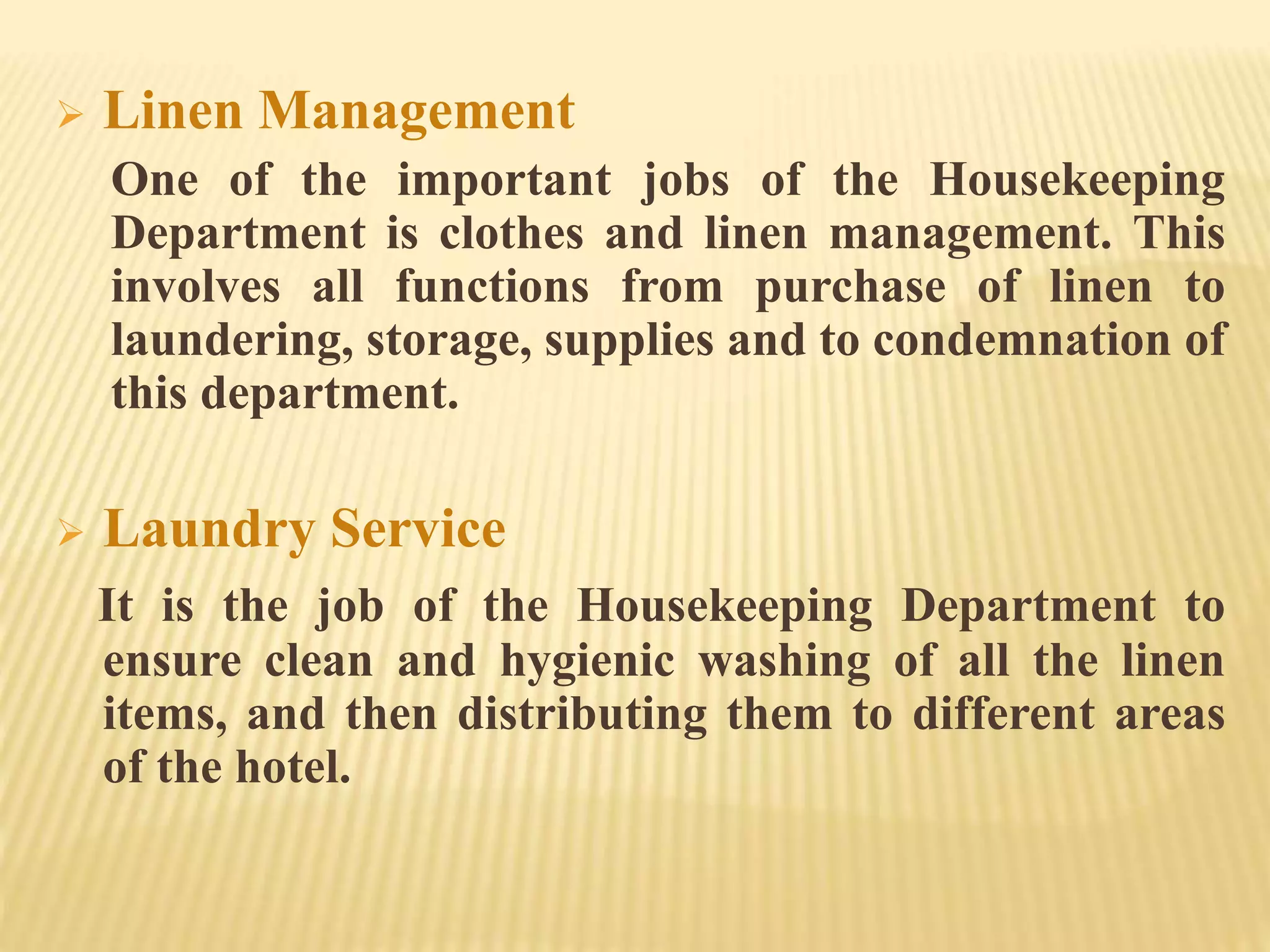 Functions of houskeeping department | PPTX