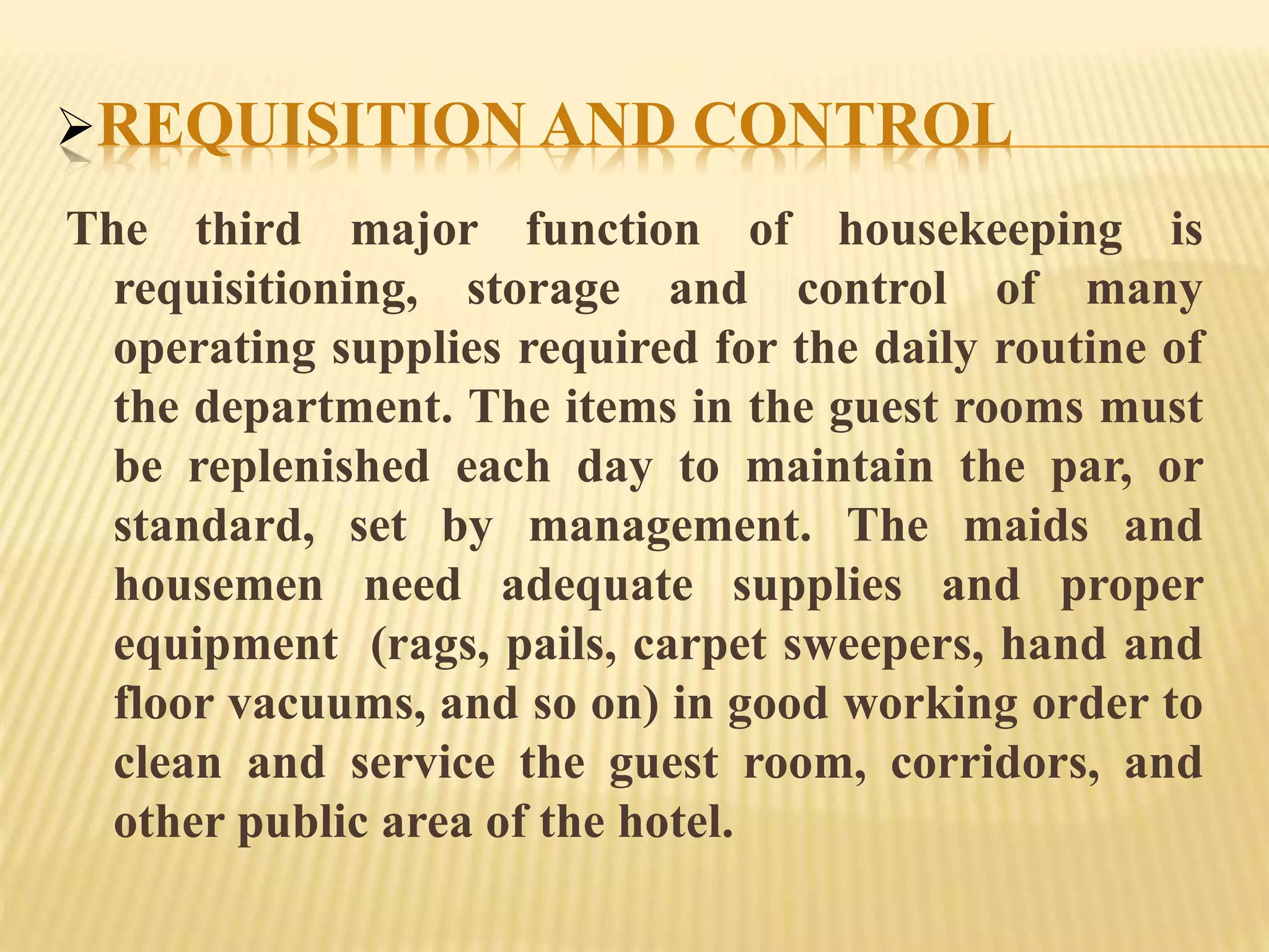Functions of houskeeping department | PPTX