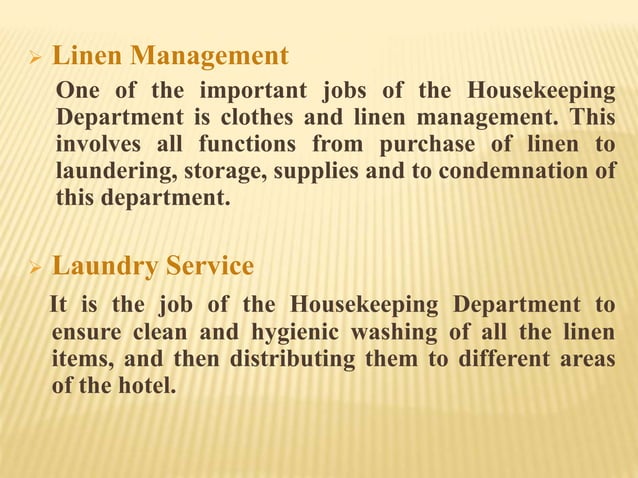 Functions of houskeeping department | PPTX