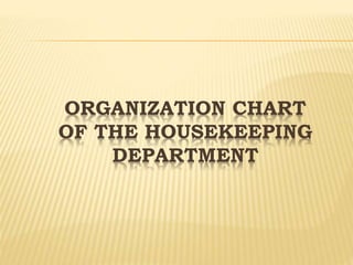 Functions of houskeeping department | PPTX