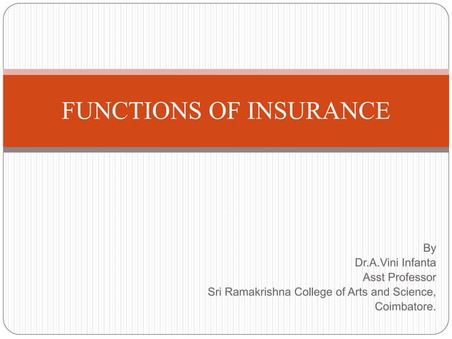Functions of insurance | PPTX