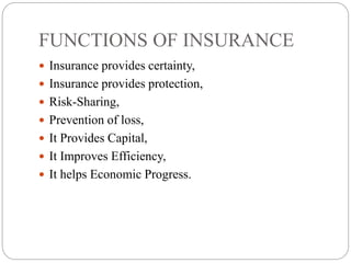 Functions of insurance | PPTX